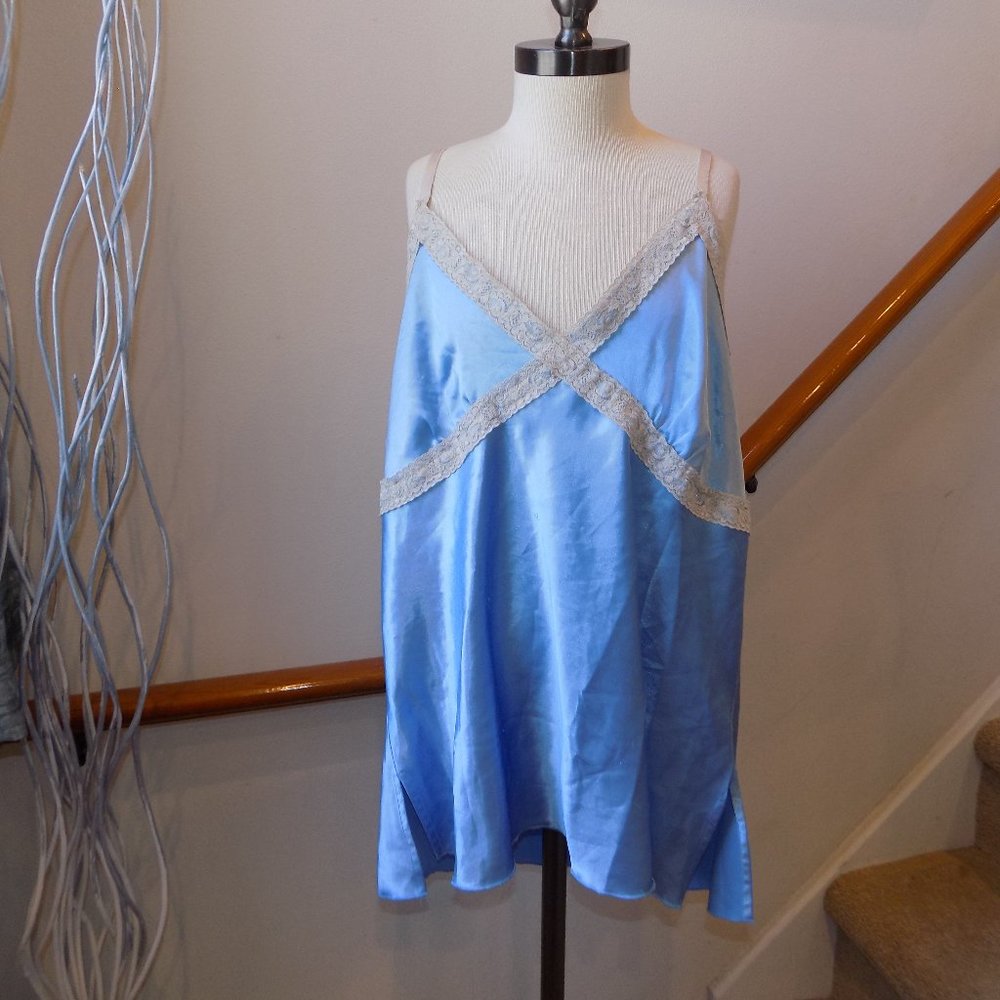 Ek Designs Blue Satin Camisole Size Xl - Gem